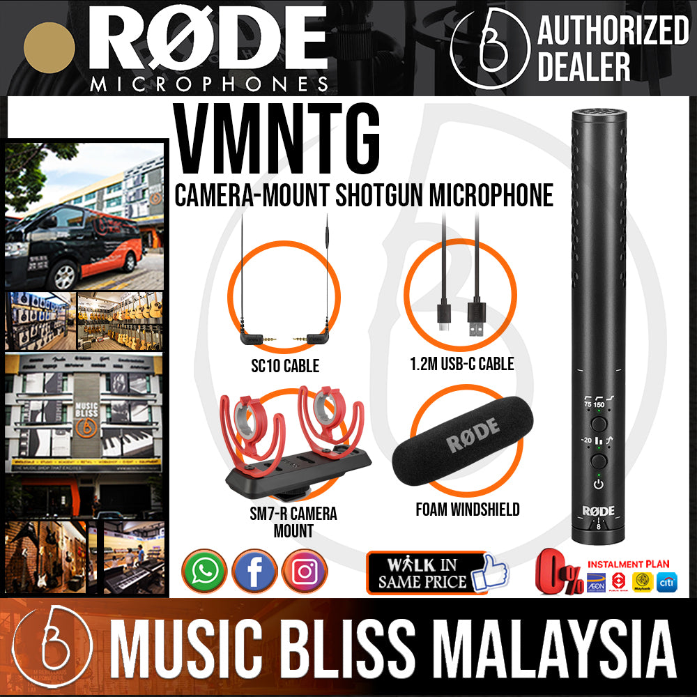 Rode VideoMic NTG Camera-mount Shotgun Microphone | Music Bliss Malaysia