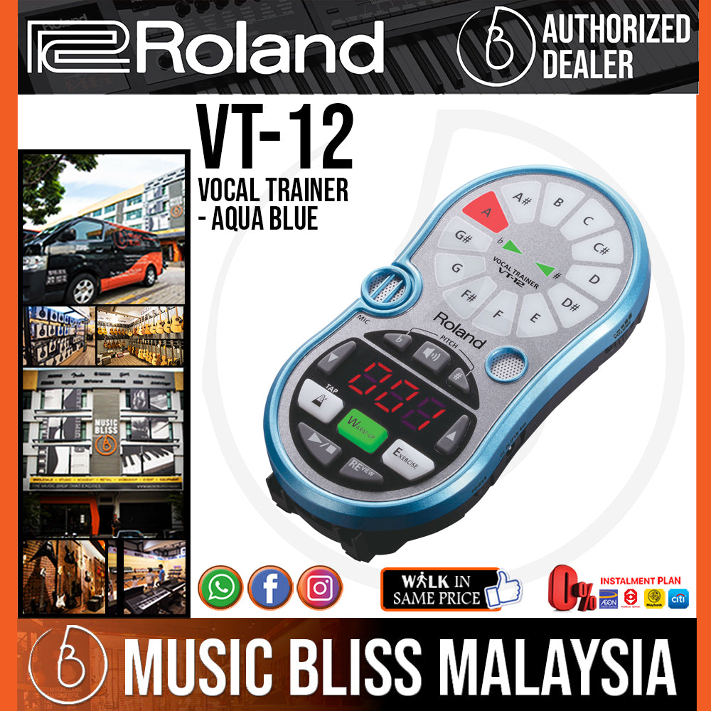 Roland VT-12 Vocal Trainer - Aqua Blue (VT12) | Music Bliss Malaysia