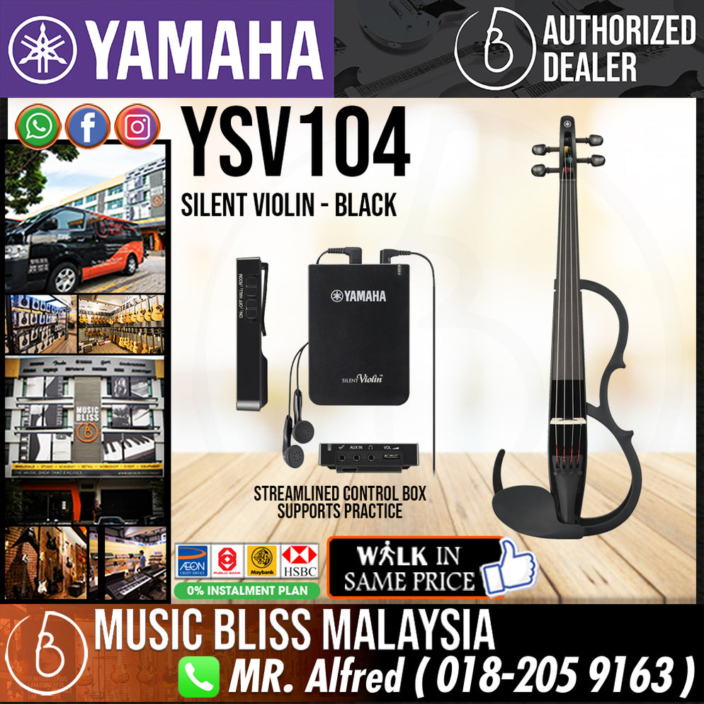 Yamaha YSV104 4/4 Silent Violin - Black | Music Bliss Malaysia