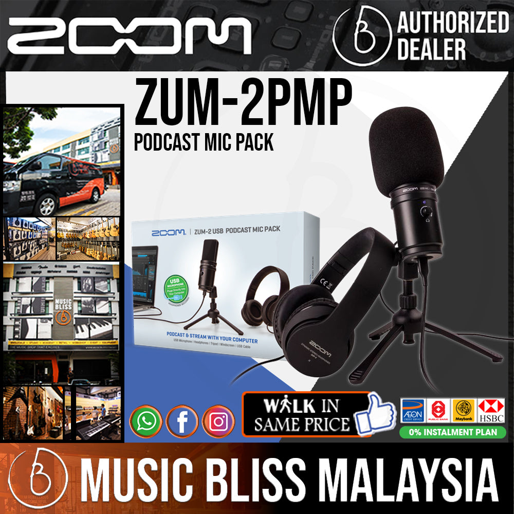 Zoom ZUM-2 USB Podcast Microphone Pack with 0% Instalment (ZUM2PMP ...