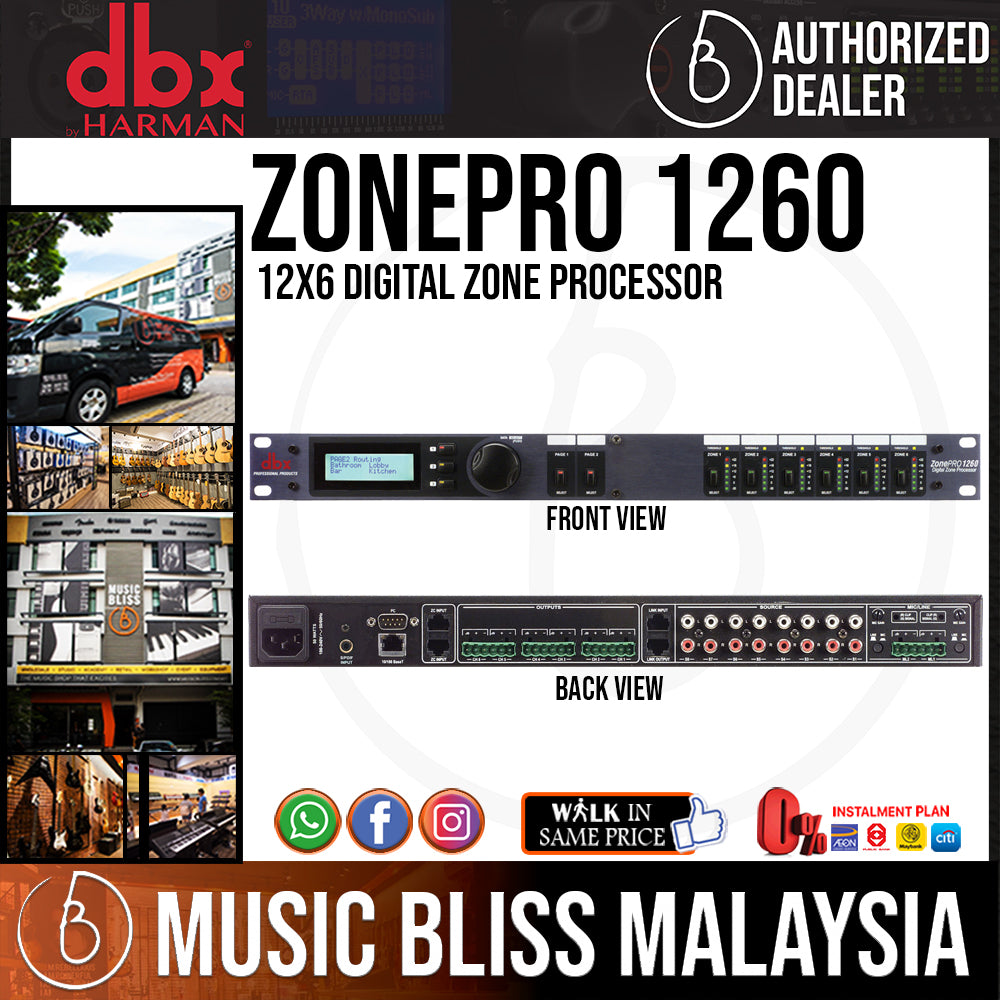 dbx ZonePro 1260 12x6 Digital Zone Processor | Music Bliss Malaysia