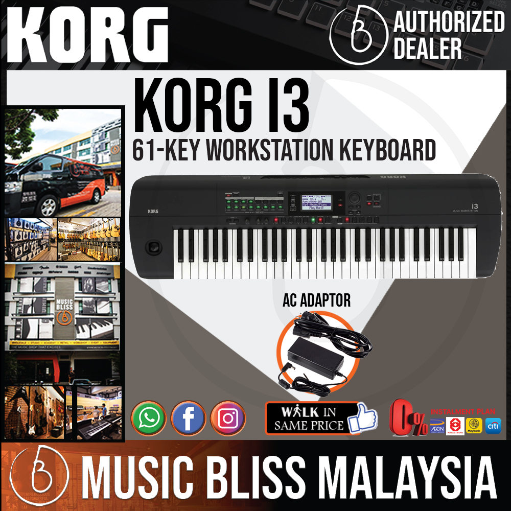 Korg i3 Workstation Keyboard - Matte Black with 0% Instalment (i-3 ...