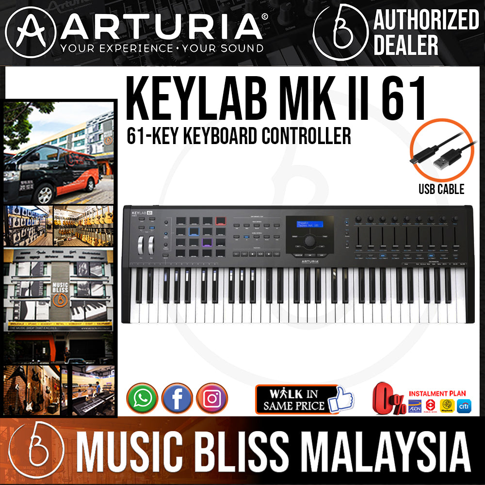 Arturia KeyLab mkII 61 Keyboard Controller - Black | Music Bliss Malaysia