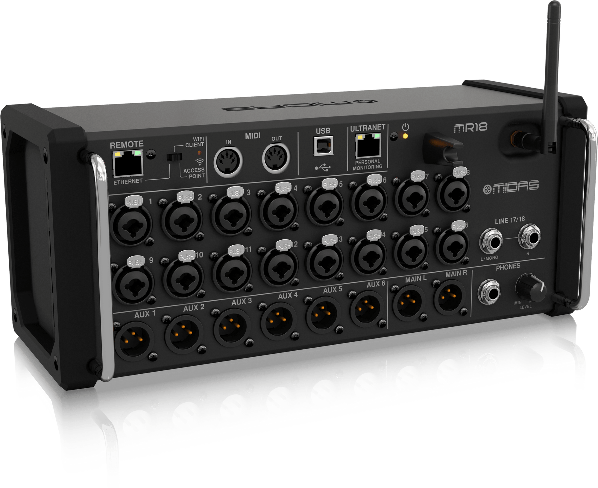 Midas MR18 18-Input Digital Mixer for iPad/Android Tablets | Music ...