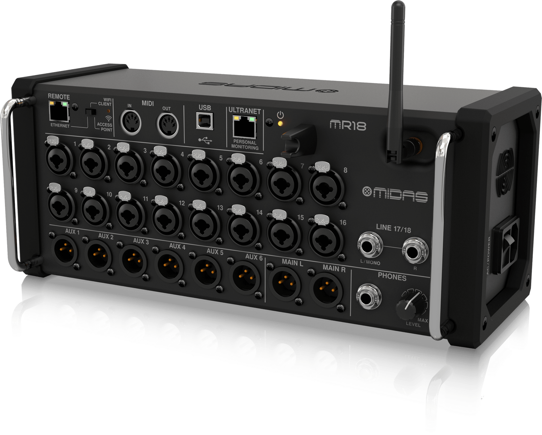 Midas MR18 18-Input Digital Mixer for iPad/Android Tablets | Music ...