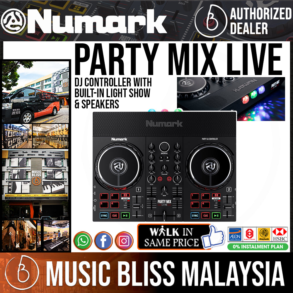Numark Party Mix Live DJ Controller with Built-in Light Show & Speakers ...