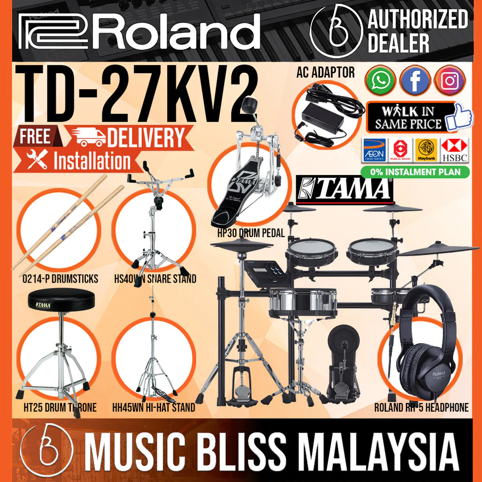 Roland TD-27KV Gen 2 V-Drums Electronic Drum Set | Music Bliss Malaysia