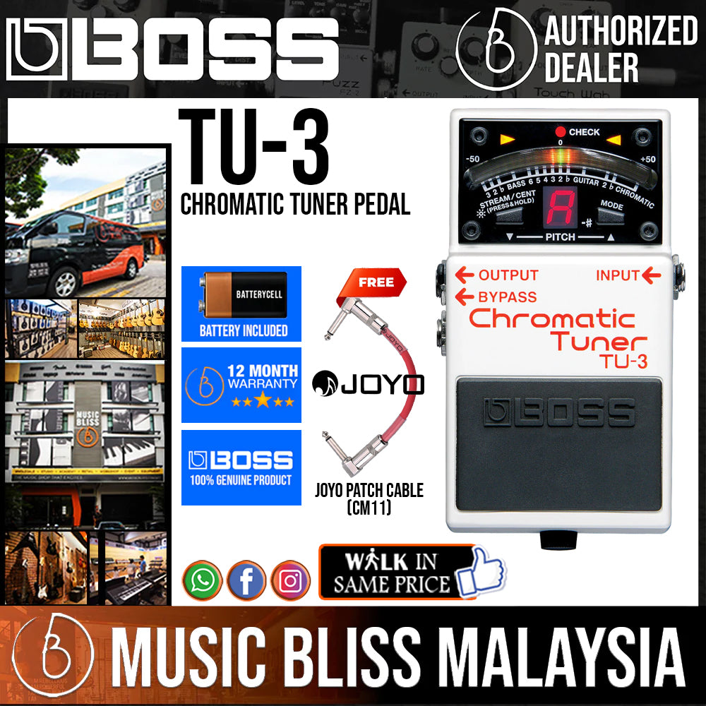 Boss TU-3 Chromatic Tuner Pedal (TU3) | Music Bliss Malaysia