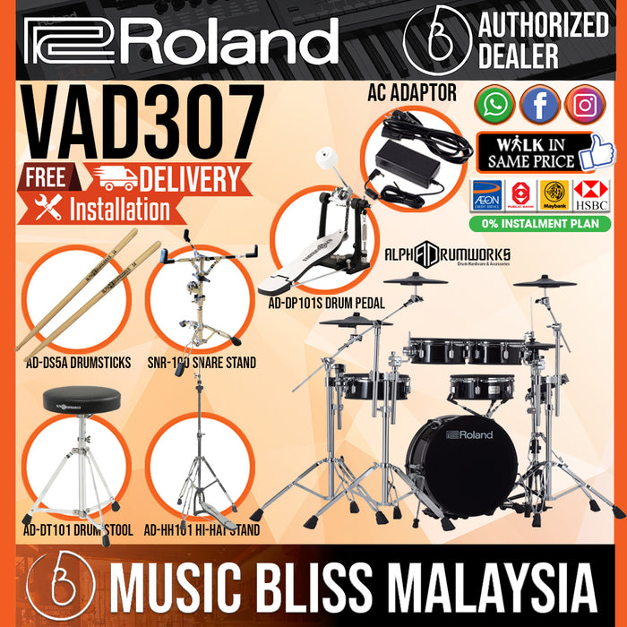 Roland V-Drums Acoustic Design VAD307 Electronic Drum Set (VAD-307 / VAD 307) | Music Bliss Malaysia