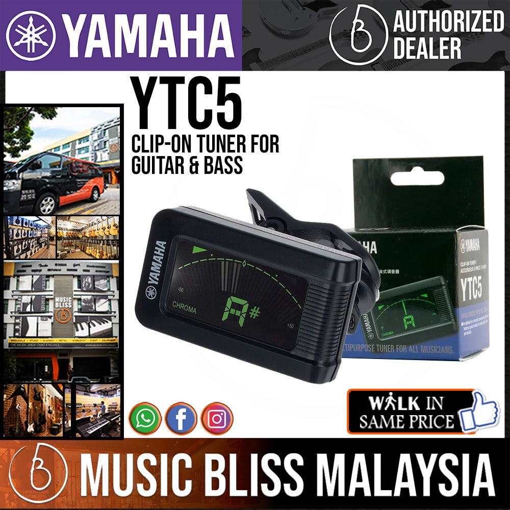 Yamaha YTC5 Clip On Chromatic Tuner For All Instrument Guitar Ukulele ...