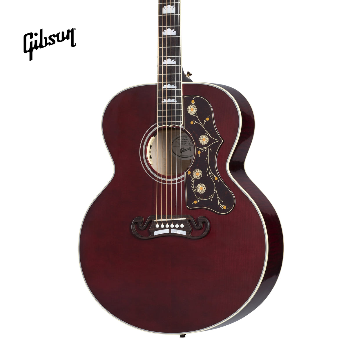 GIBSON SJ-200 STANDARD MAPLE ACOUSTIC-ELECTRIC GUITAR - WINE RED | Music Bliss Malaysia