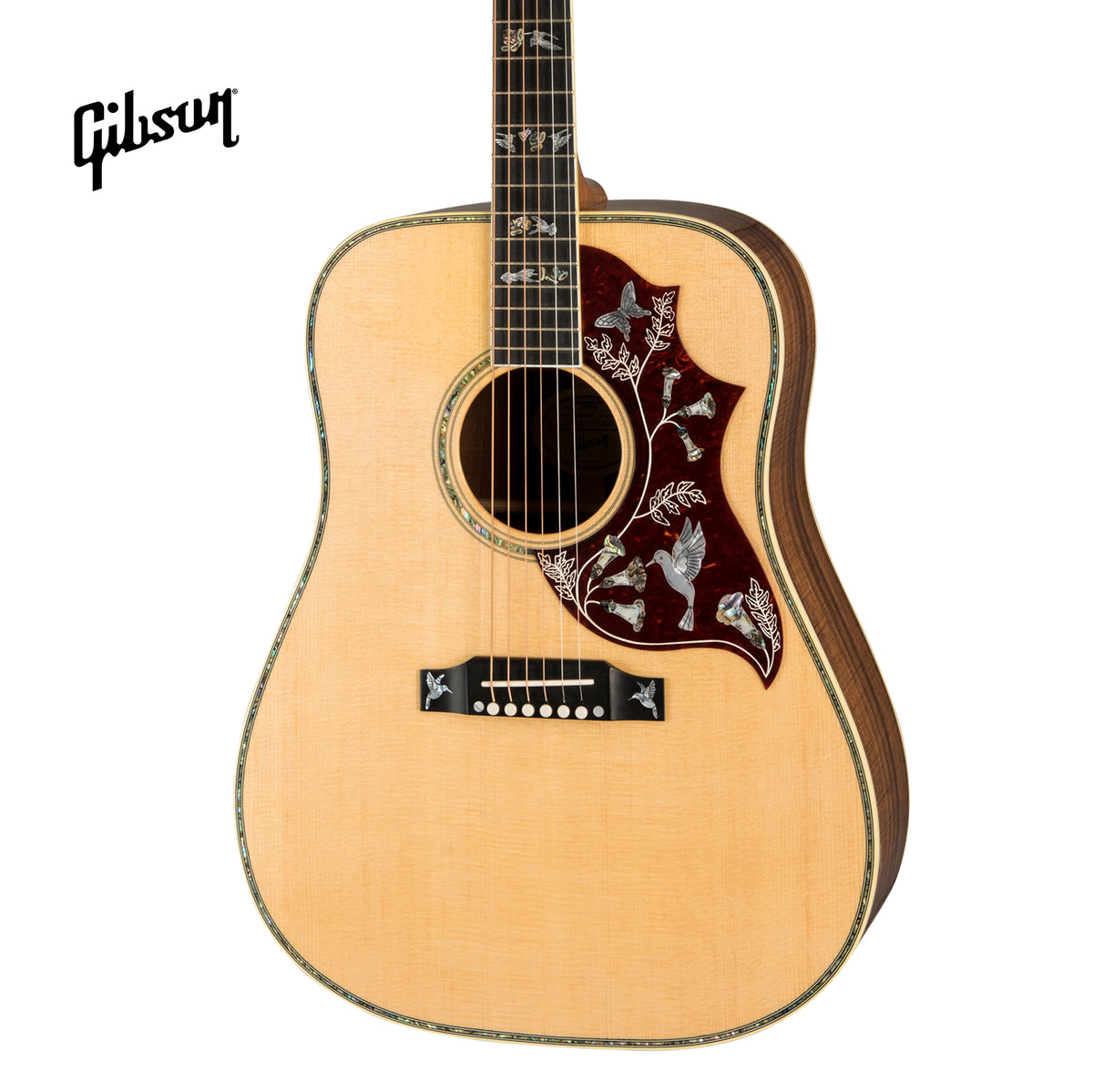 GIBSON HUMMINGBIRD CUSTOM KOA ACOUSTIC GUITAR - ANTIQUE NATURAL | Music ...