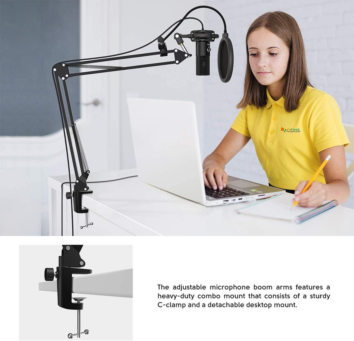 FIFINE T669 Studio Condenser USB Microphone, Computer PC Microphone Kit ...