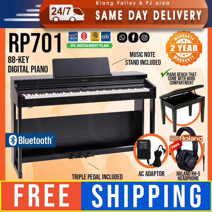 Roland RP-701 88-key Digital Piano - Contemporary Black Finish (RP701 / RP 701) | Music Bliss ...